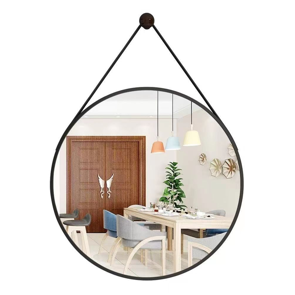 Nordic Round Hanging Mirror Makeup mirror wall hanging Bathroom bedroom ...
