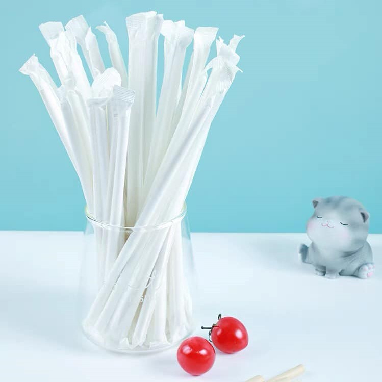 6mm Paper Straw Individual Packing White Disposable Party Drinks Water ...