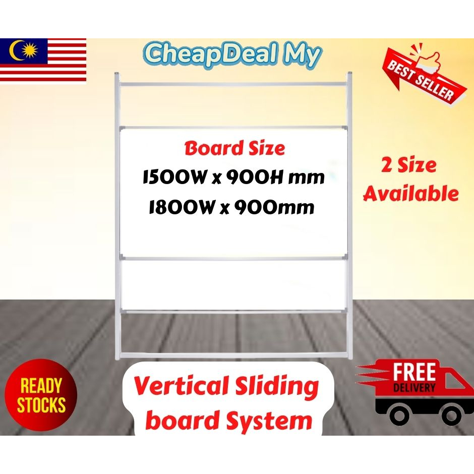 Vertical Sliding whiteboard system 3x5 3x6 (2 size available) | Shopee ...