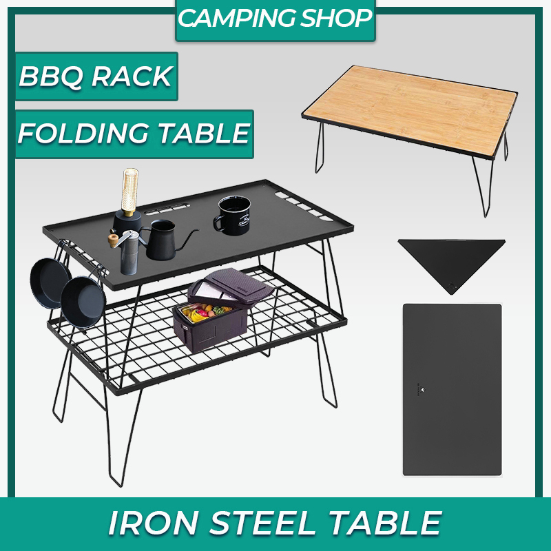 Campingmoon style camping table Foldable meja lipat Portable Iron Steel ...