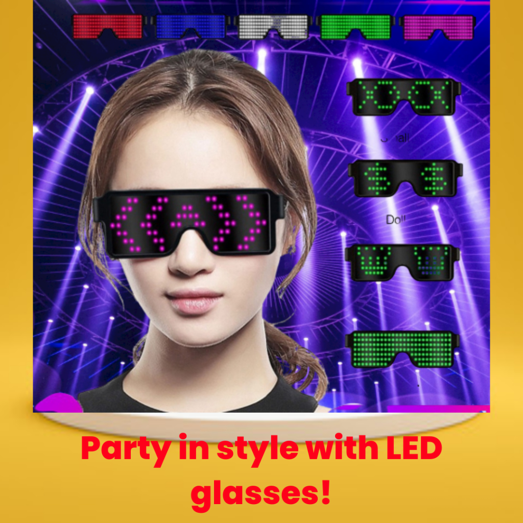 LED Flashing Light-Up Party Glasses - Spectacles with Blinking Lights ...