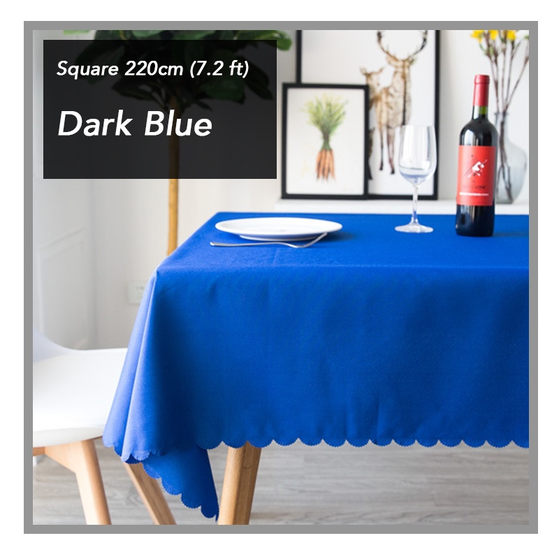 Plain 2.2M (7.2FT) Square Round Table Top Cloth Overlay Cover Alas Kain ...