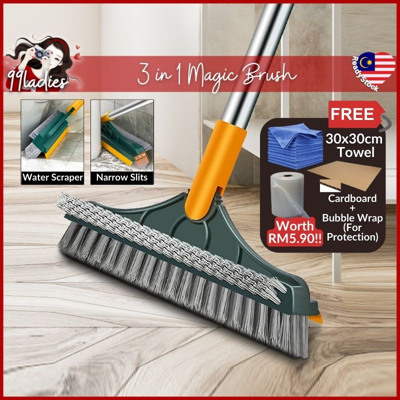 3 in 1 Brush Penyapu Berus Lantai Bilik air Cuci Tandas Besi Lantai ...