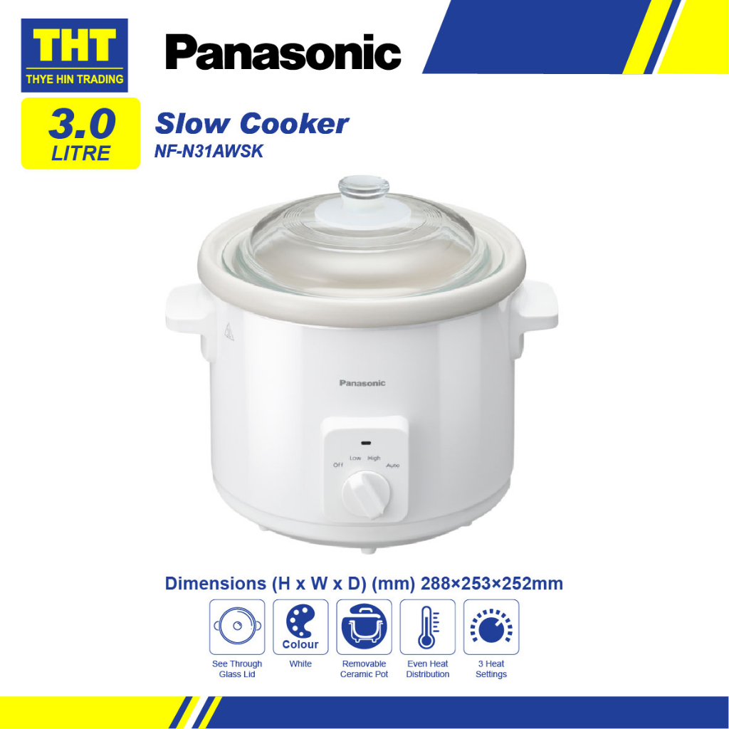 Panasonic 3.0L Slow Cooker NF-N31AWSK (Ceramic Pot) | Shopee Malaysia