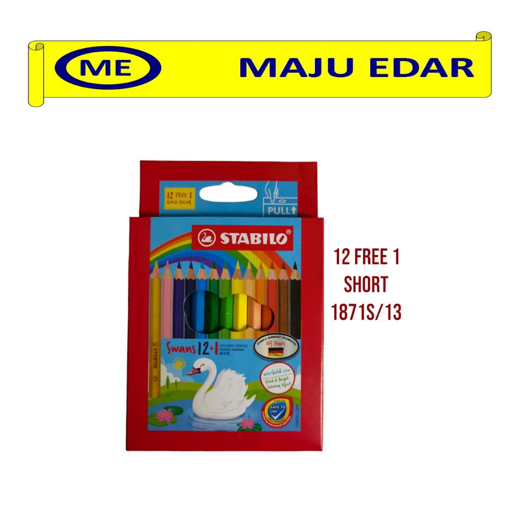 STABILO COLOUR PENCILS SWANS 12COLOURS (12+1)/ SWANS JUMBO 12COLOURS ...