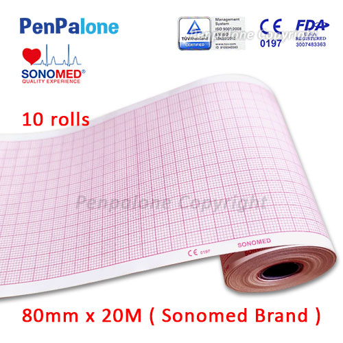 80mm x 20M - 10 rolls ECG paper ( 3 Channel ) Sonomed brand | Shopee ...