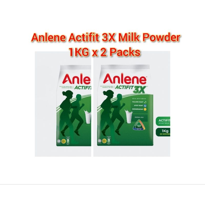 [Twin Packs] Anlene Actifit 3X Original Milk Powder 1KG | Shopee Malaysia