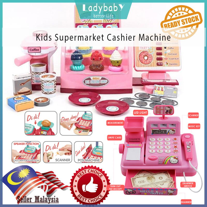Pretend Play Supermarket Cash Register Cashier Shopping Girl Learning ...