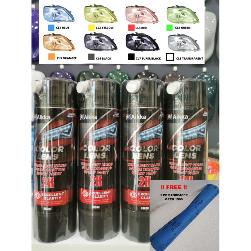 AIKKA Headlamp Color Lens /Clear Lampu /400ml /2K Aerosol Tin/LAMPU ...