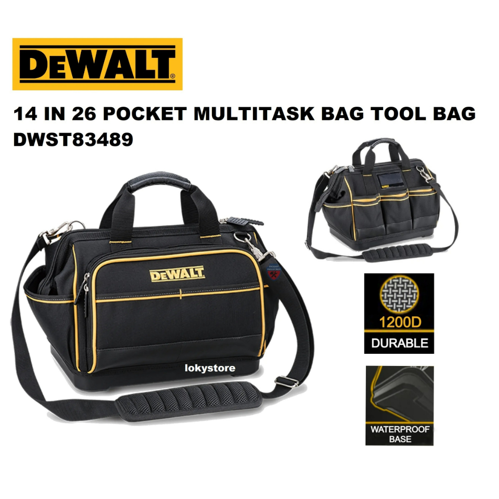 (100% Original) Dewalt DWST83489 14in 26 Pocket Multitask Bag Tool Bag Hand Tool Bag multi ...