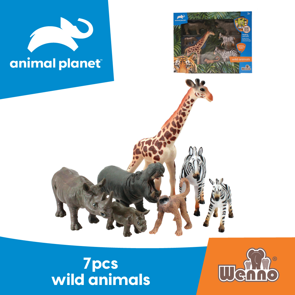 Wenno x Animal Planet 7pcs Wild Animals in window box Educational ...