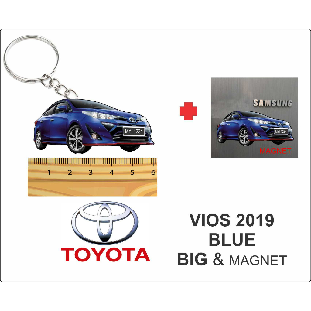 toyota vios blue 2019 keychain 2d | Shopee Malaysia