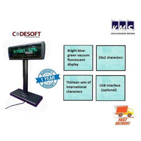 Code soft VFD-800 USB Customer Display | Shopee Malaysia