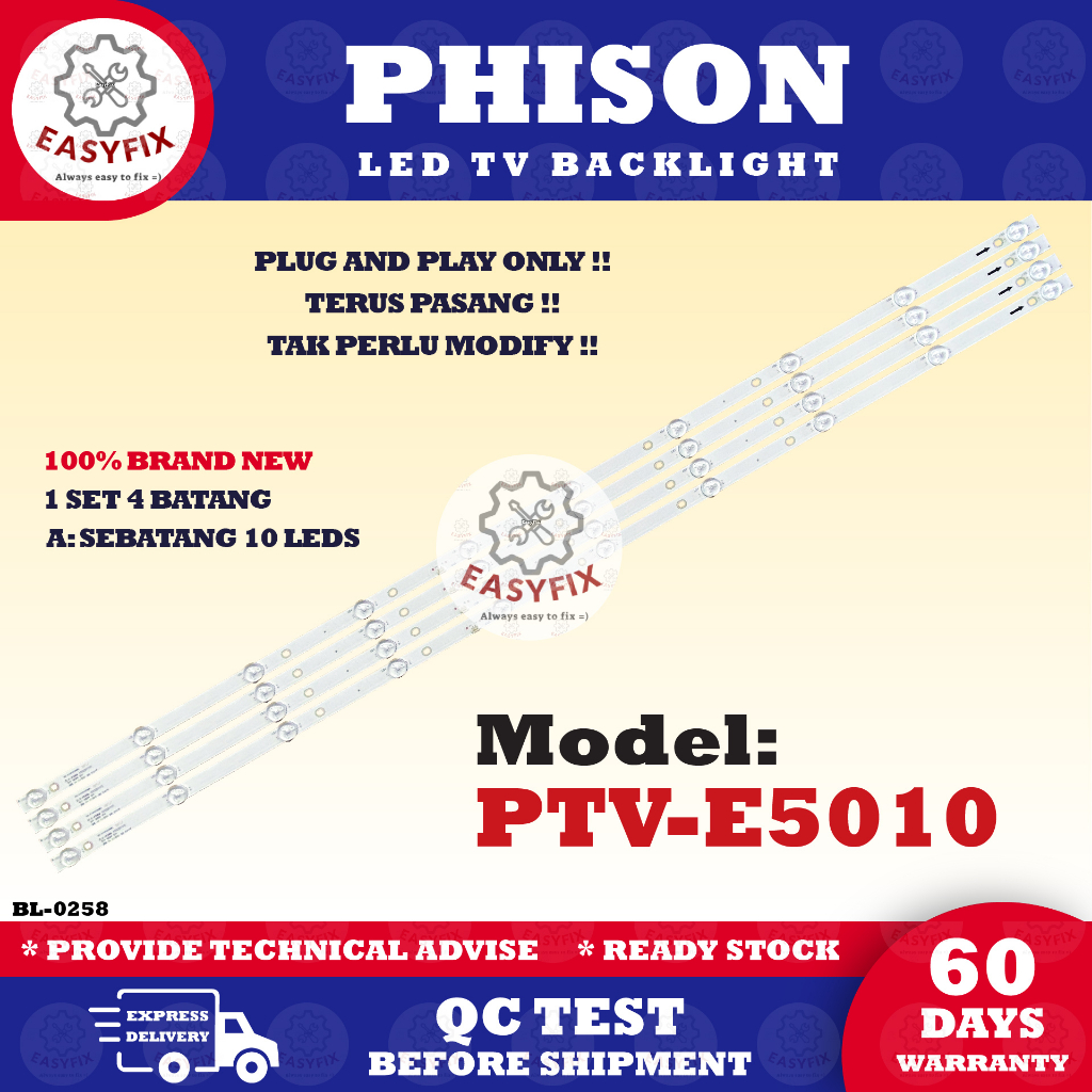 PTV-E5010 PHISON 50 INCH LED TV BACKLIGHT ( LAMPU TV ) LED BACKLIGHT | Shopee Malaysia