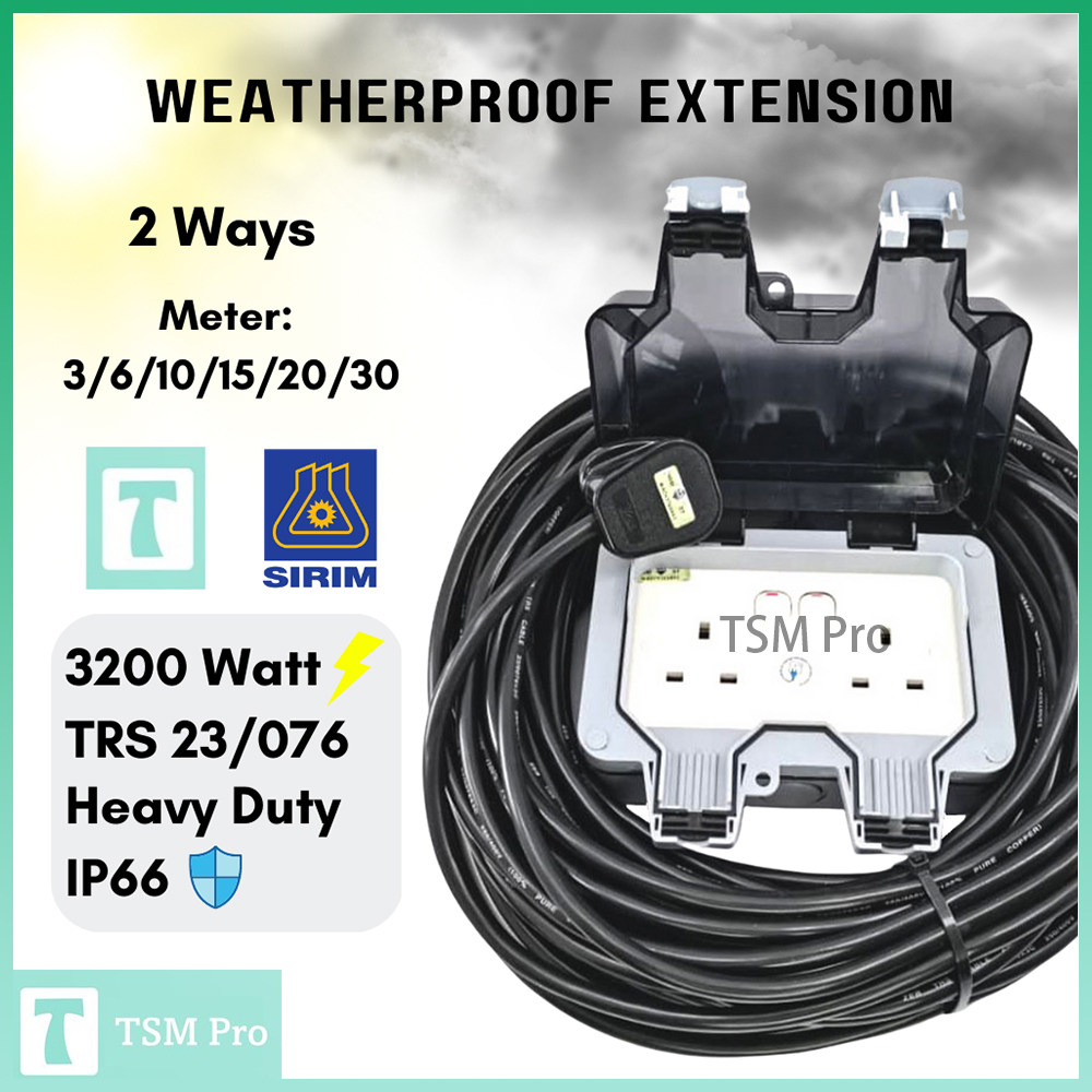 2 GANG 1 GANG HEAVY DUTY TRAILING EXTENSION SOCKET 40 METER 23/076 TRS ...