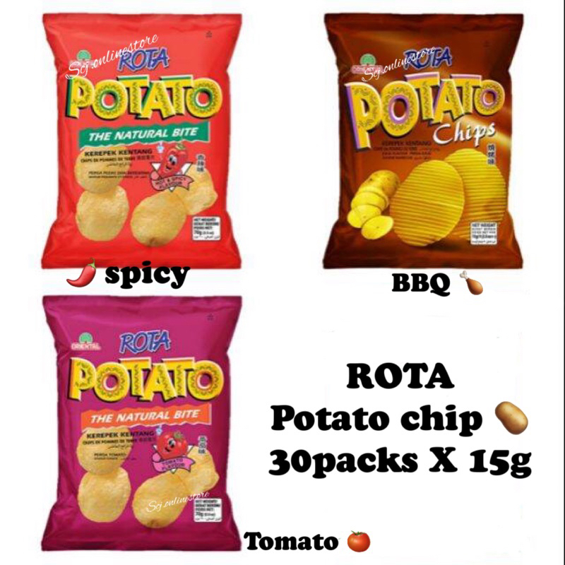 Oriental Rota Potato Chips Hot&Spicy / Tomato / BBQ (30packs X 16g ...