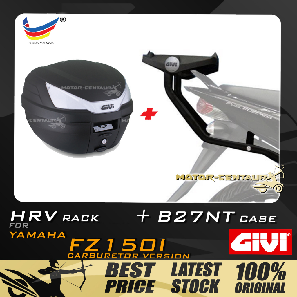 SET KOMBO KOTAK/BOX GIVI B27/B270/B32/B33/B45 TOP CASE +YAMAHA FZ150 FZ150I V1 (MODEL BEFORE ...