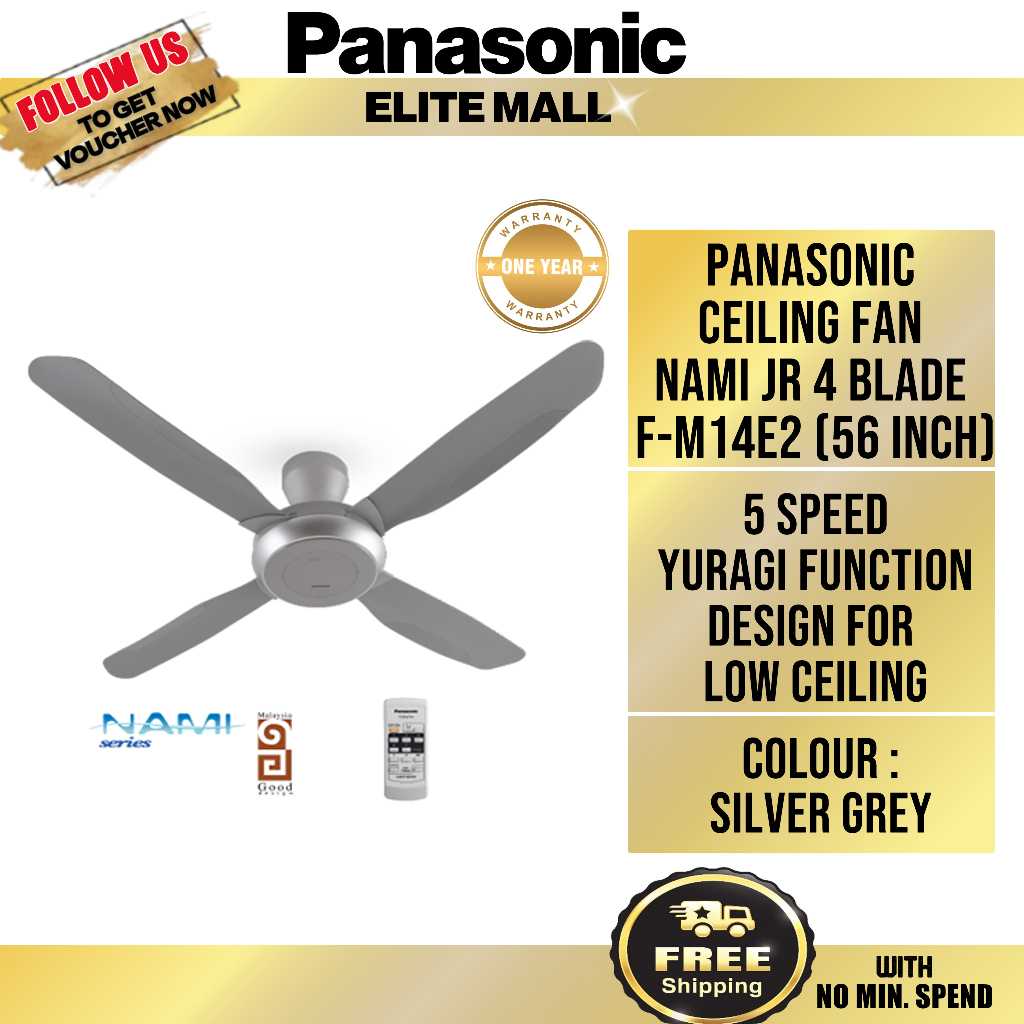 PANASONIC CEILING FAN NAMI 4 BLADE F-M14E2 (56 INCH) | Shopee Malaysia