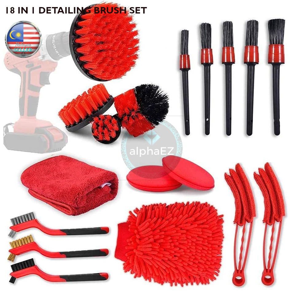 18 Pcs Car Cleaning Tools Kit with Car Detailing Brush Set Auto ...