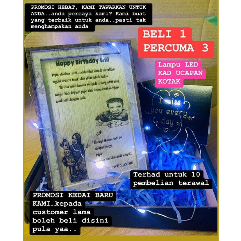 TERMURAH Custom ukiran gambar suprise gift box ,hadiah hari jadi ...