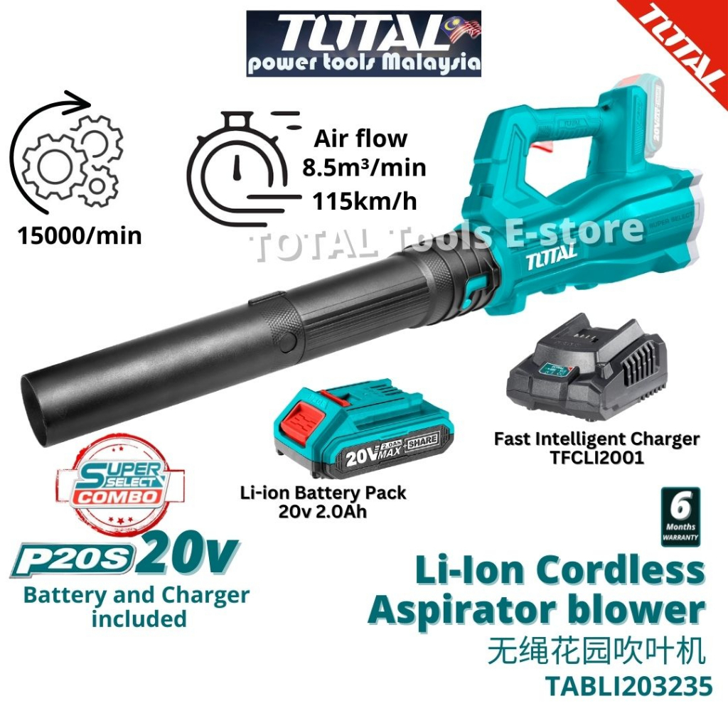 TOTAL P20s 20v Series Li-ion Cordless Aspirator blower, Dust blower ...
