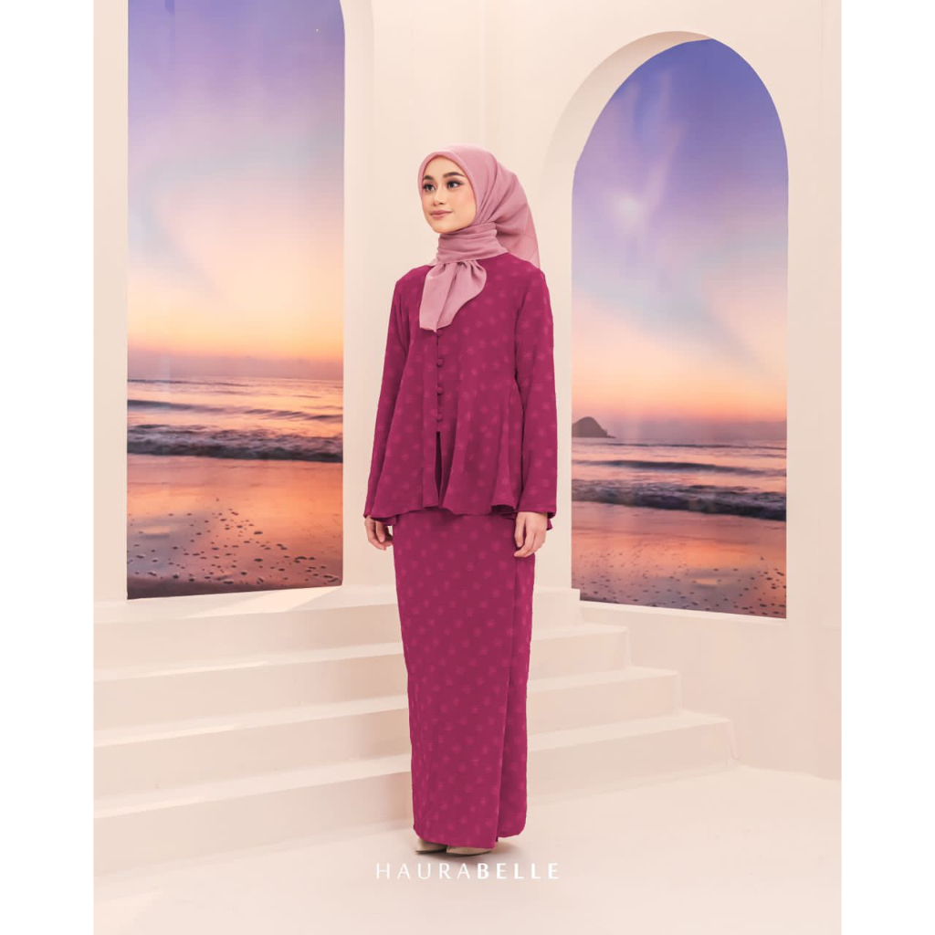 Readystock Kaseh Kurung Dewasa Haurabelle Baju Raya Ironless Klasik ...