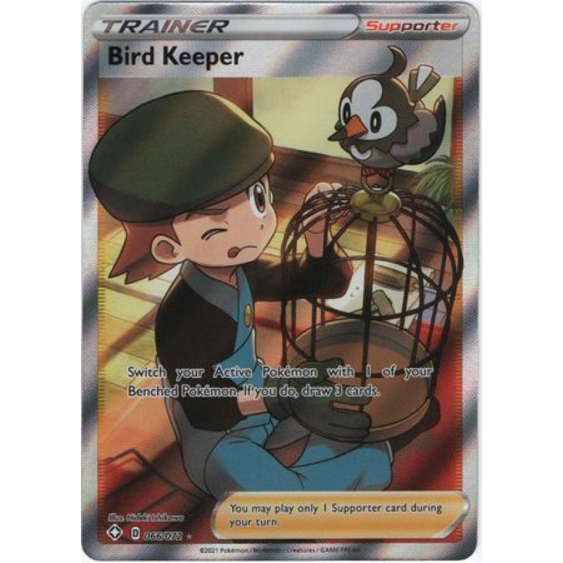 Pokemon tcg Bird Keeper - 66/72 - Full Art Ultra Rare Shining Fates ...