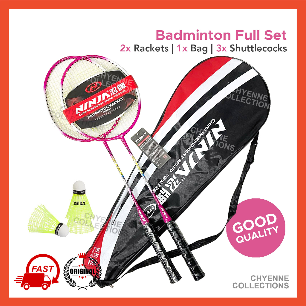 Ninja 2 Person Badminton Rackets Full Set (Good Quality) with ...