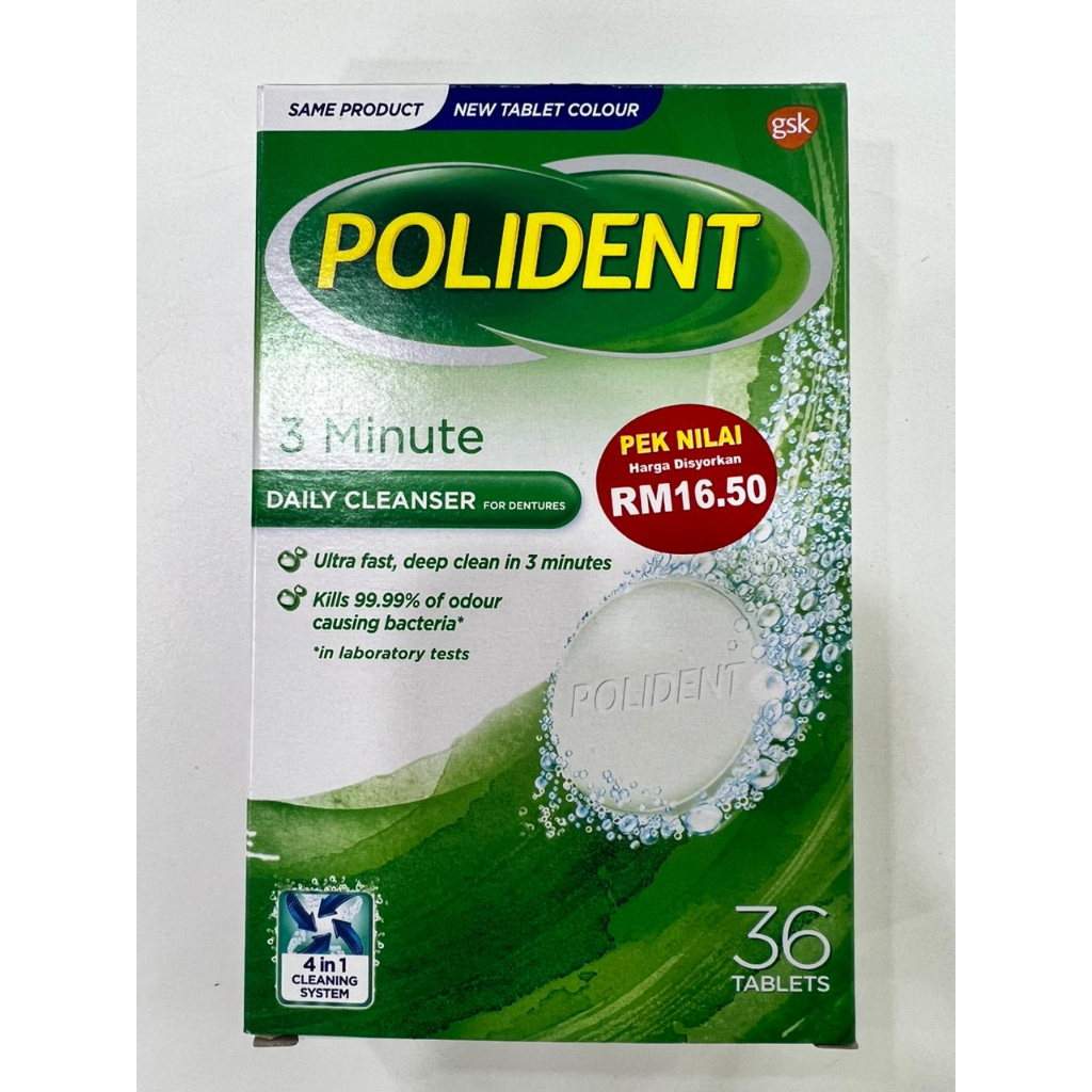 Polident 3minute Daily Clenser 36's-1 pack | Shopee Malaysia