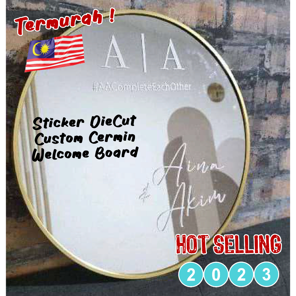 Sticker Potong Custom Diy Die-cut Cutting Sticker #weddingwelcomeboard ...
