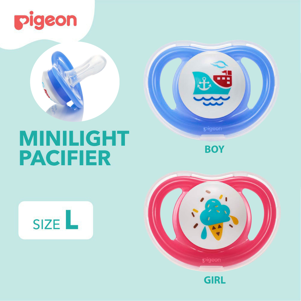 Pigeon Mini Light Pacifier Soother Ice Cream (M) 6+ Months/Ship (L) 12 ...