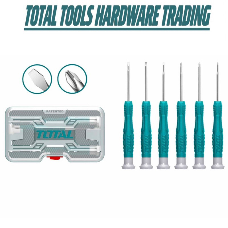TOTAL Precision Screwdriver Set (6 Pcs) THT250PS0601 | Shopee Malaysia