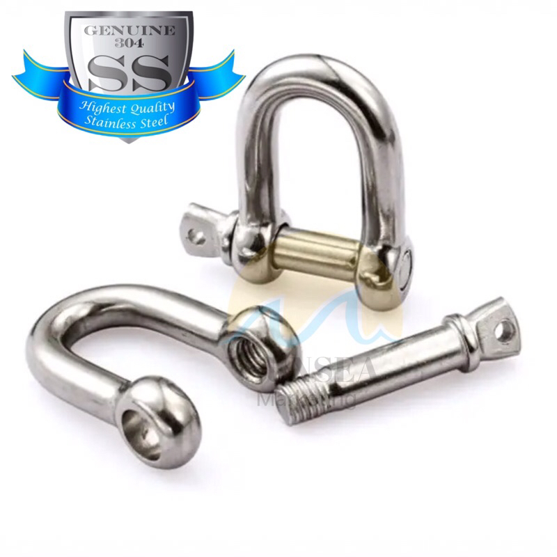 stainless steel 304# D shackle..size 4mm-8mm..ready stock!!! | Shopee ...