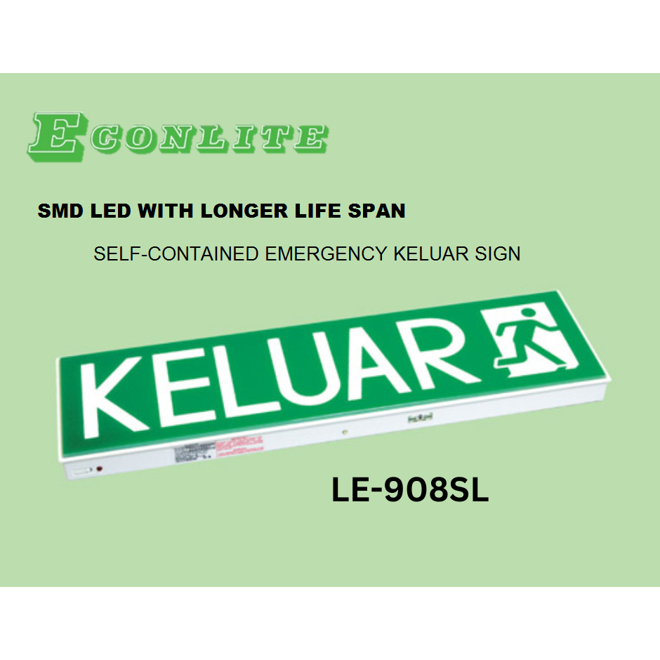 [ECONLITE] LE-908SL LED EMERGENCY KELUAR SIGN (BOMBA APPROVED) | Shopee ...