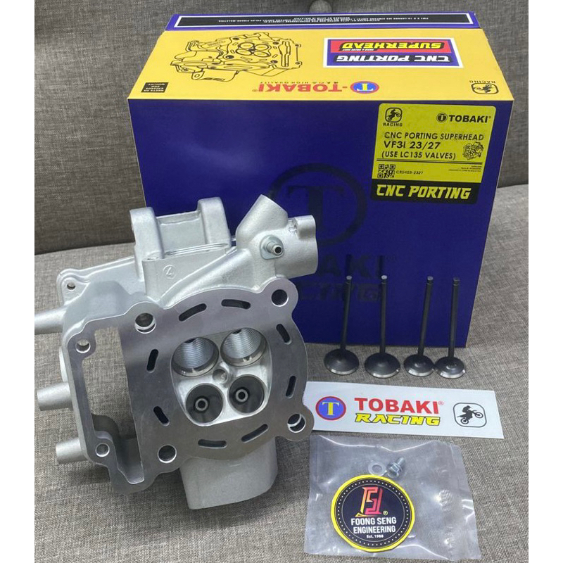 TOBAKI RACING SUPERHEAD SYM VF3I - NORMAL / CNC PORTING HEAD RACING 22MM/26MM 23MM/27MM 22/26 23 ...