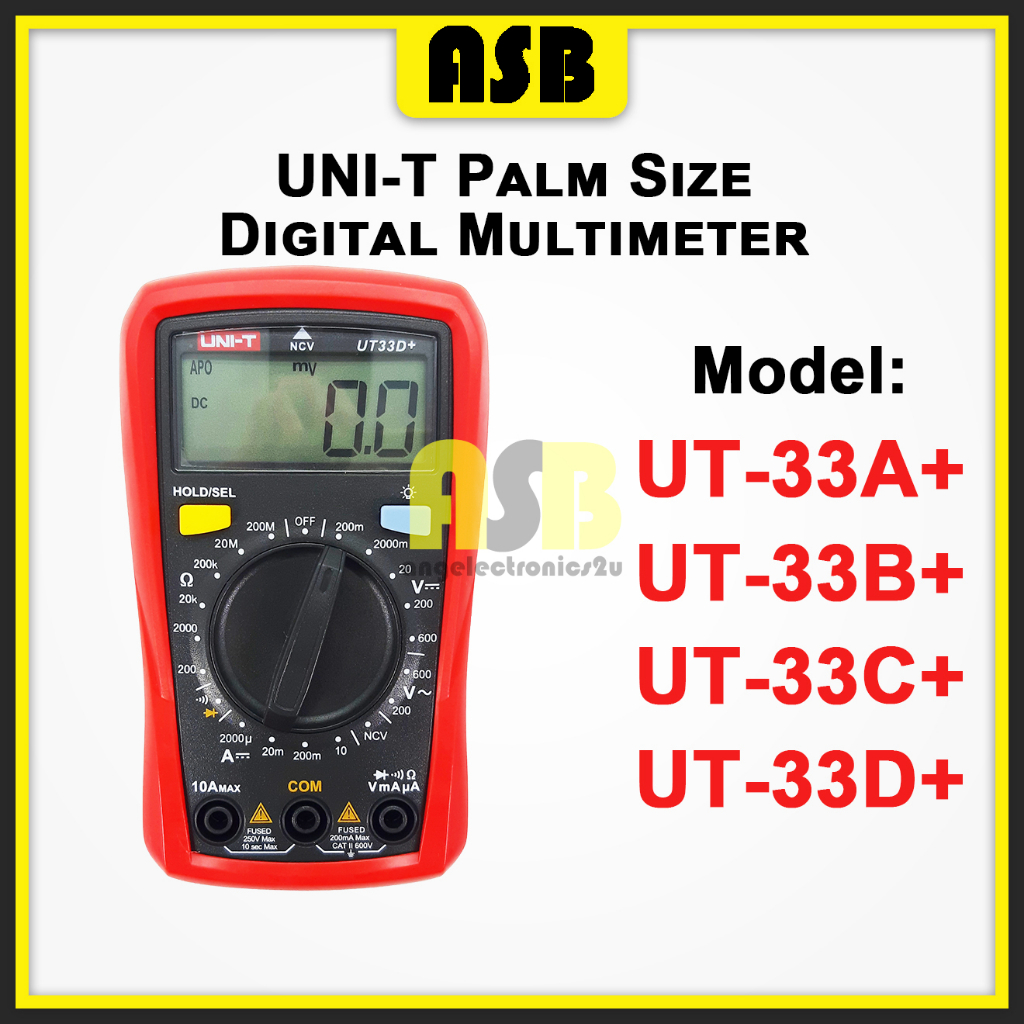 (1pc) Uni-T UT 33+ Series Palm Size Digital Multimeter ( UT 33A+ / UT ...