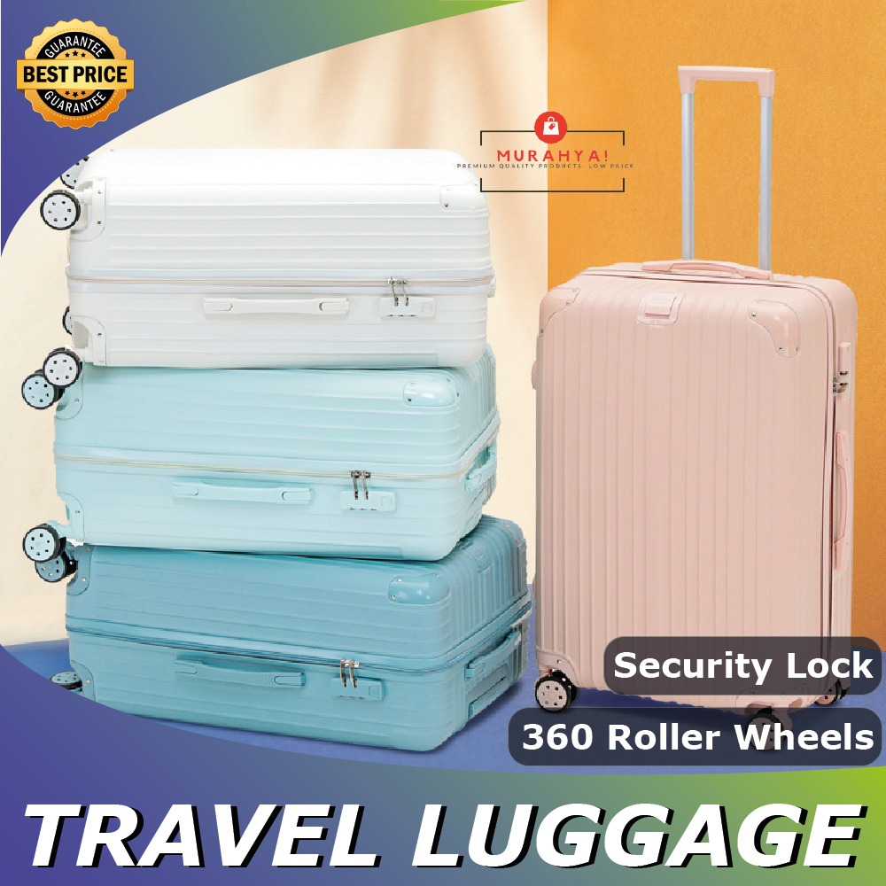 ABS Luggage bag travel Bagasi beg murah 20 24 26 28 inch cabin suitcase ...