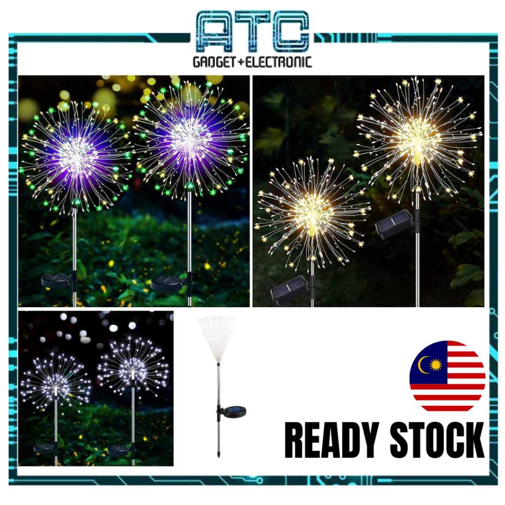 ATC Outdoor Solar Fireworks Light 90LED/150LED LAMPU RAYA Solar Powered ...