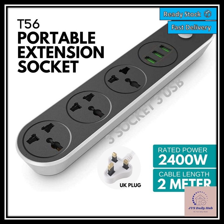 Universal Power Socket Extension With USB Ports Power Strip Surge ...