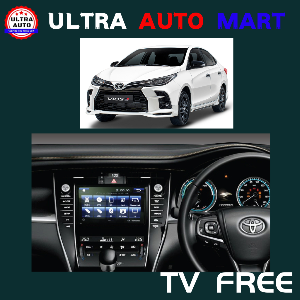 TOYOTA VIOS 2015-2022 FUJITSU TEN CLARION TV FREE BRAKE BYPASS CABLE ...