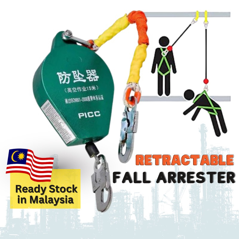 Retractable Fall Arrester / Building Safety Belt / Fall Protector ...