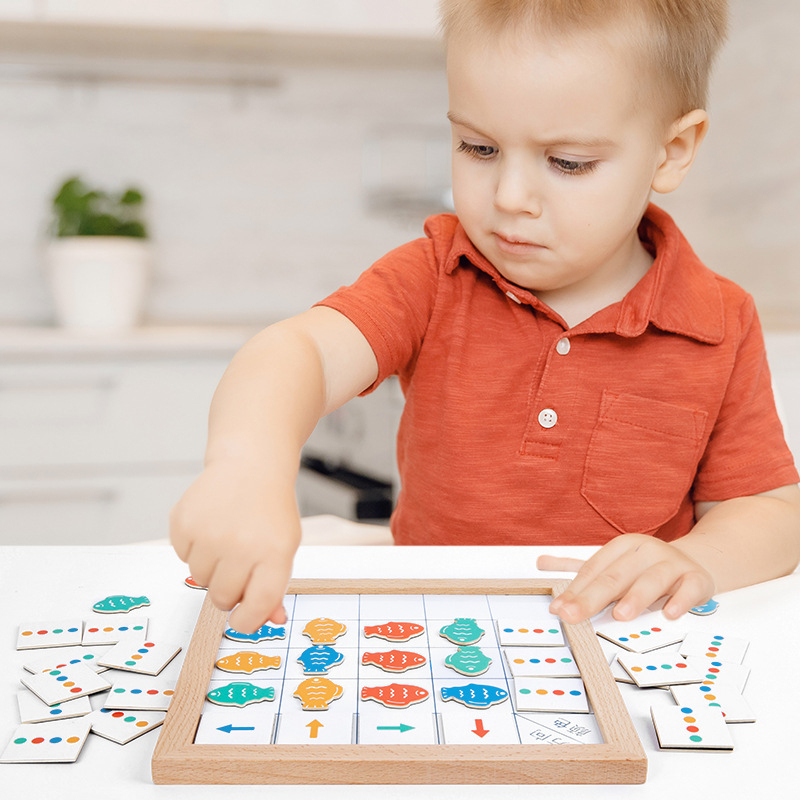 小鱼方向 Montessori Toys Color Direction Cognitive Wooden Toy for Toddler ...