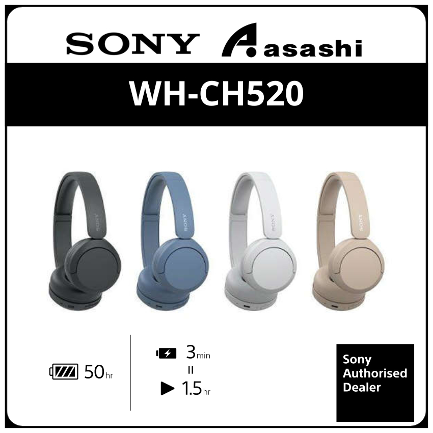 [New Launch} Sony WH-CH520 / CH520 Wireless Headphone | Shopee Malaysia