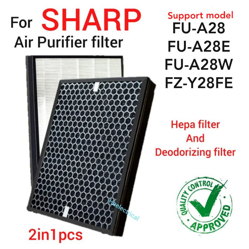 SHARP Air Purifier HEPA Filter + Deodorizing Filter (2IN1) FU-A28 FU ...