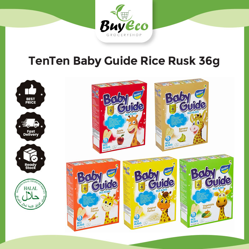(TenTen) Baby Guilde Rice Rusk (Original / Carrot / Vegetable / Banana ...