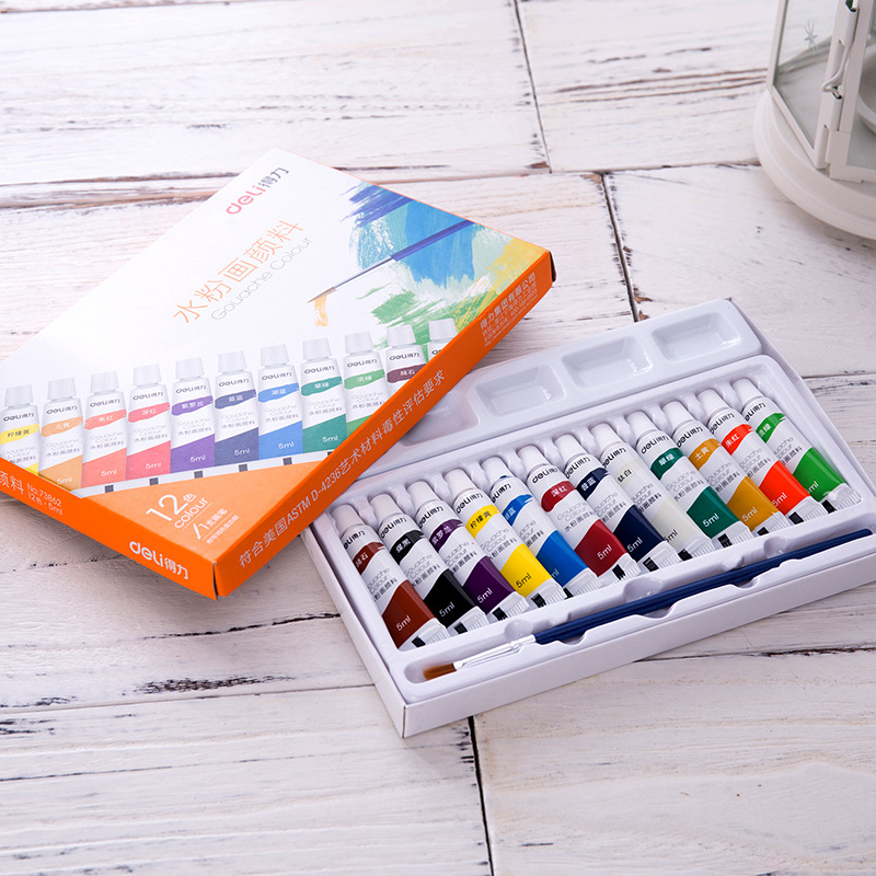 [Ready Stock] Deli Watercolour Paint 12 Colour Watercolor Student ...