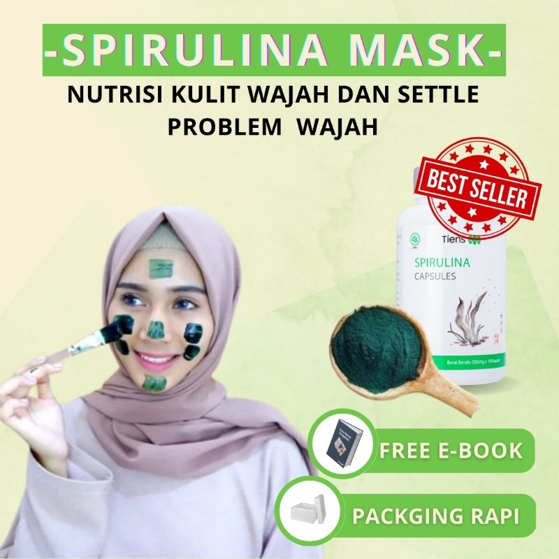 MASKER SPIRULINA 100% ORIGINAL - MASKER MUKA - HILANGKAN JERAWAT, PARUT ...