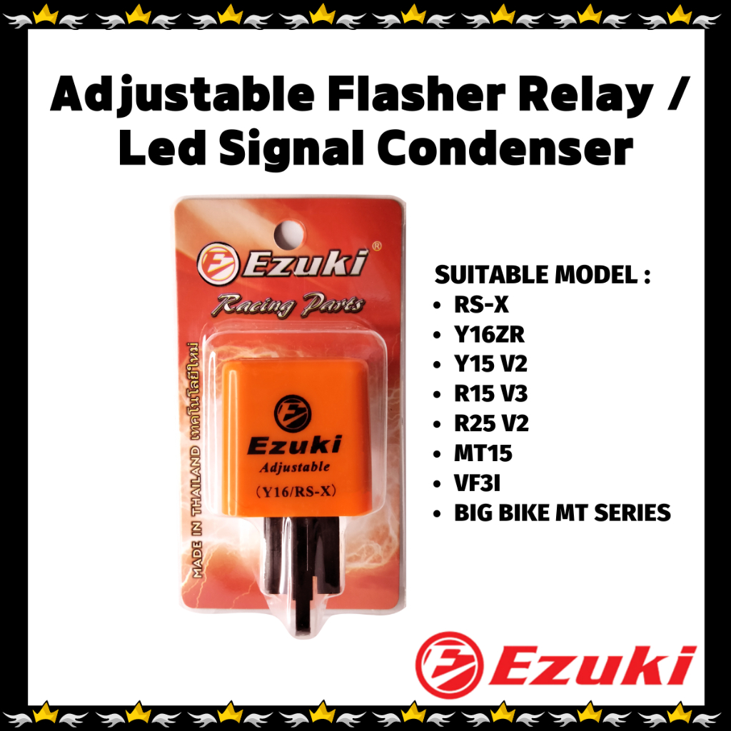 EZUKI Flasher Relay Adjustable Led Signal Condenser Honda RS-X RSX 150 ...