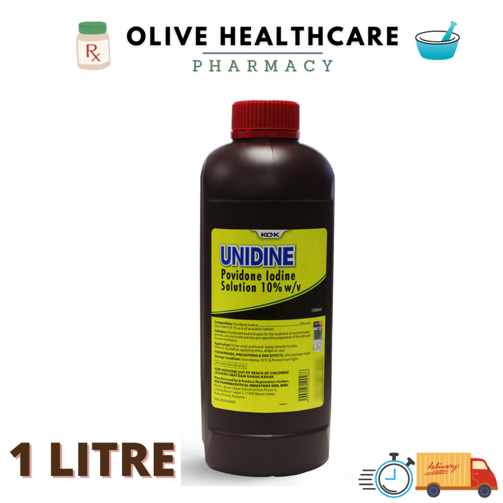 UNIDINE Povidone Iodine Solution 10% 1 Litre | Shopee Malaysia