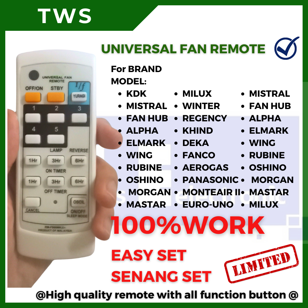 TWS fan remote control |Remote Control Universal F-900(For FAN ...